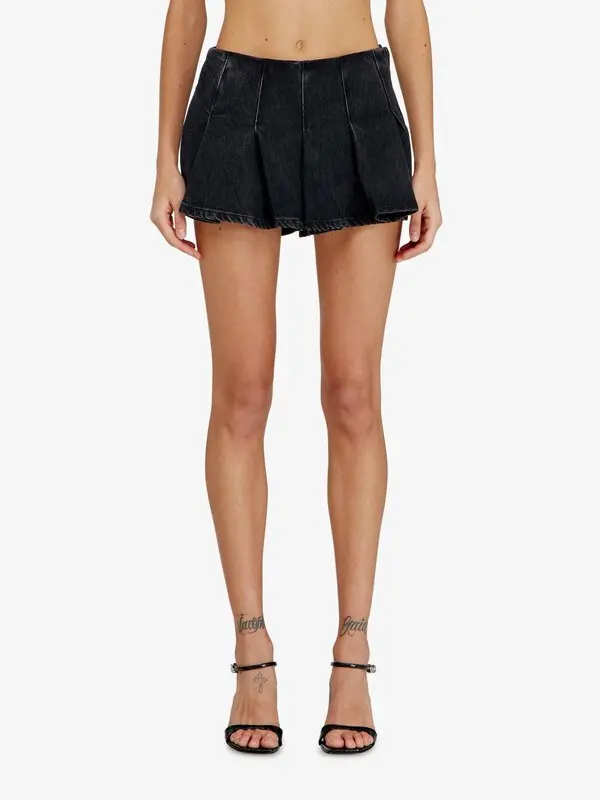 DIESEL® De-rox Pleated Denim Shorts