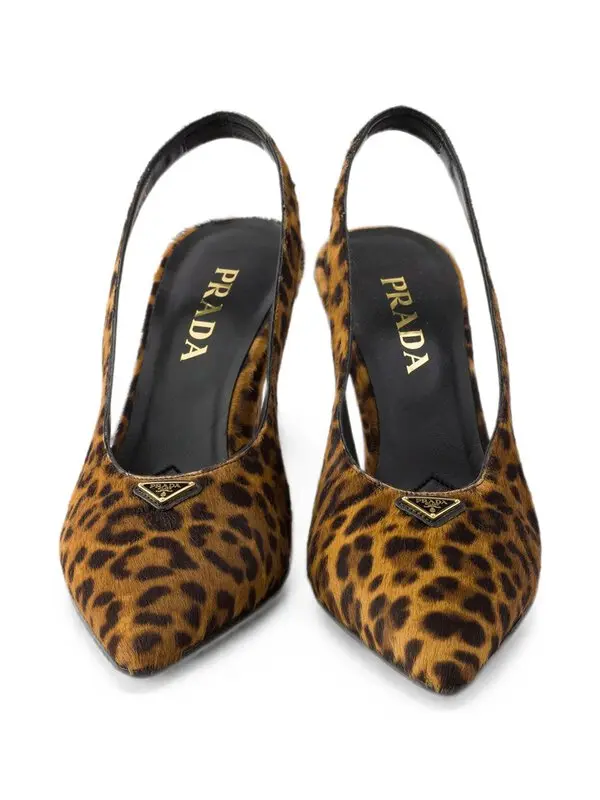 Prada Printed Calf Hair Slingback Pumps