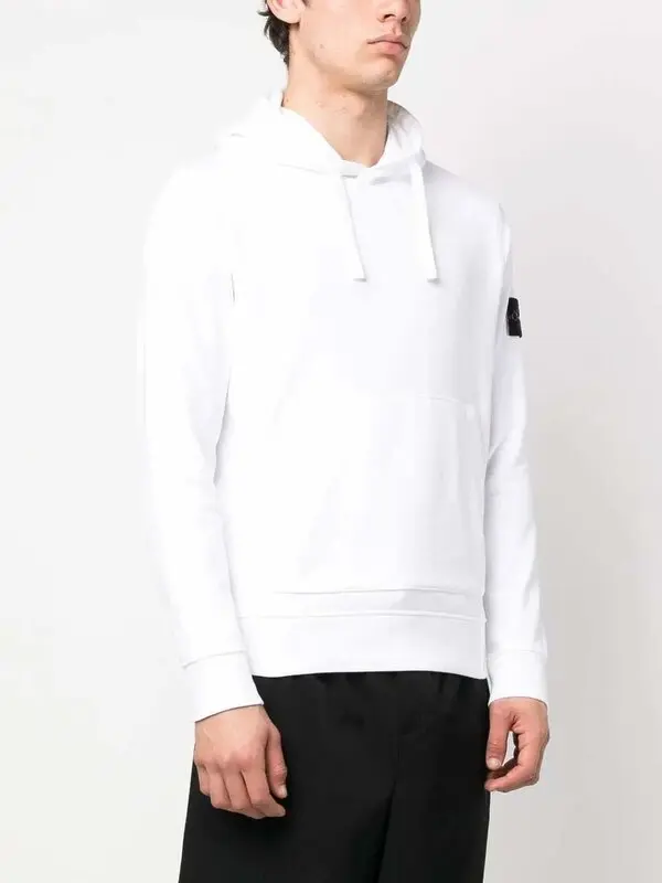 Stone Island Cotton Fleece Hoodie - White
