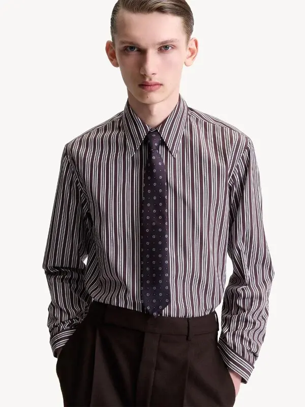 Saint Laurent Silk Jacquard Tie - Red