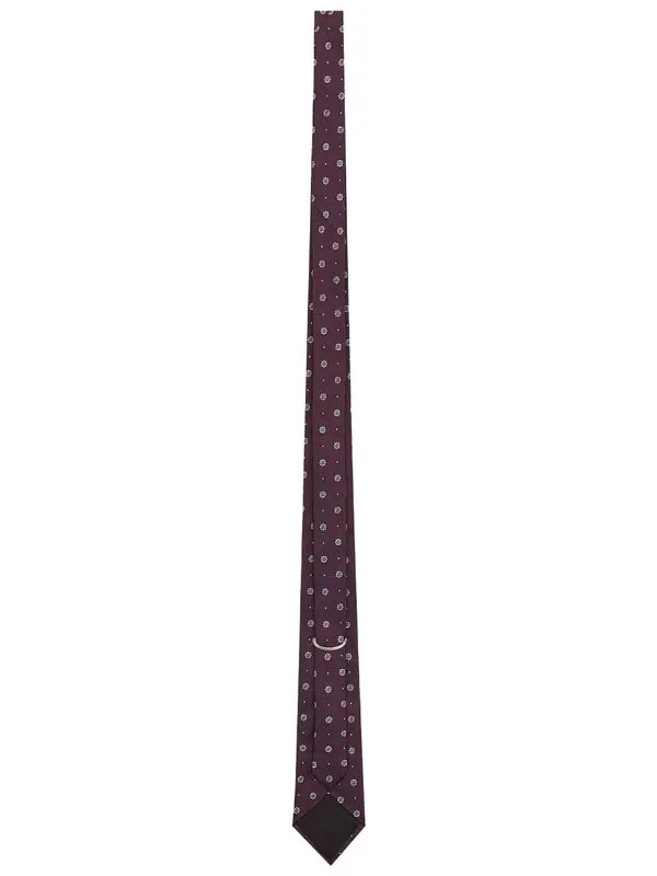 Saint Laurent Silk Jacquard Tie - Red