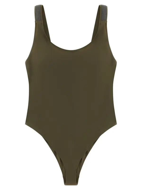 Brunello Cucinelli Precious Details One-piece Swimsuit - Green