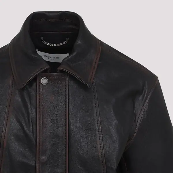 GOLDEN GOOSE Prince Nappa Leather Bomber Jacket