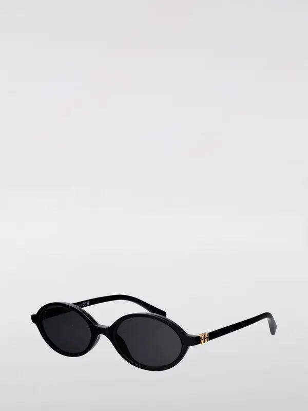 Miu Miu Oval Sunglasses In Acetate - Black