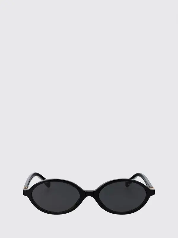 Miu Miu Oval Sunglasses In Acetate - Black