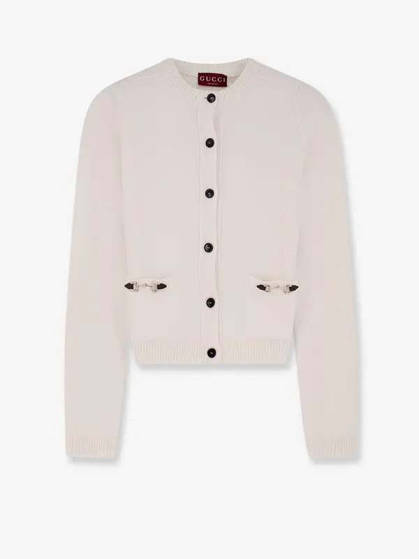 Gucci Wool And Cashmere Cardigan With Metal Horsebit - Multicolor