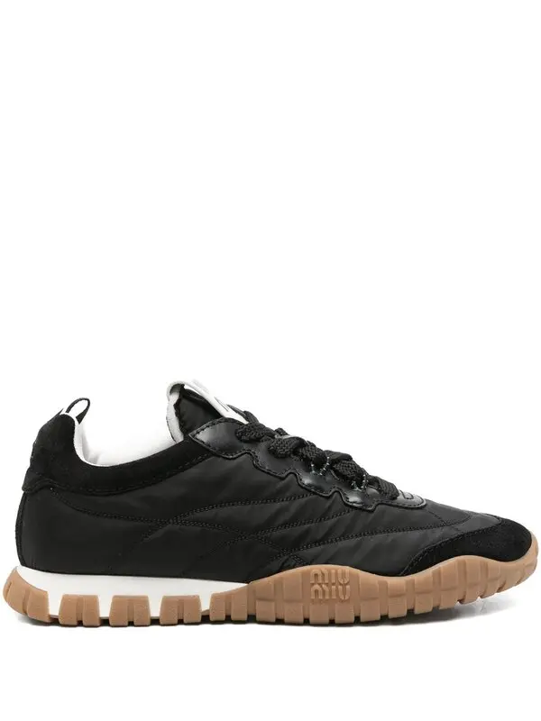 Miu Miu Tyre Technical Fabric And Suede Sneakers