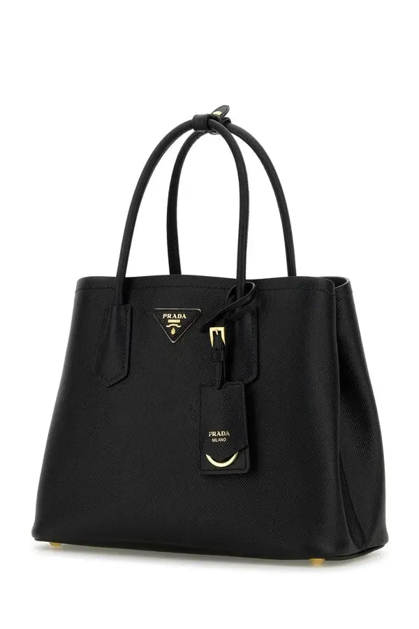 Prada Leather Double Handbag - Black