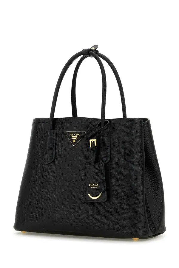 Prada Leather Double Handbag - Black