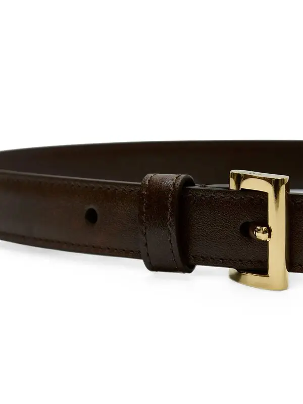 Prada Slim Leather Belt With Logo