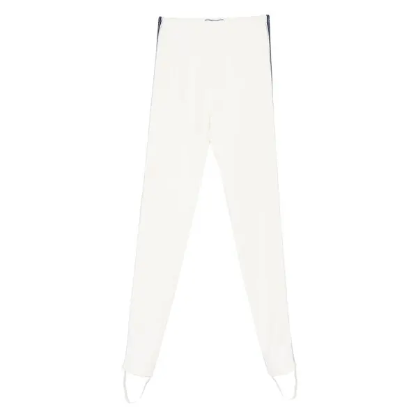 Prada Slim Fit Knit Trousers Leggings - Cream