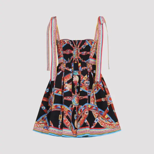 Dolce & Gabbana Carretto Print Poplin Mini Dress - Multicolor