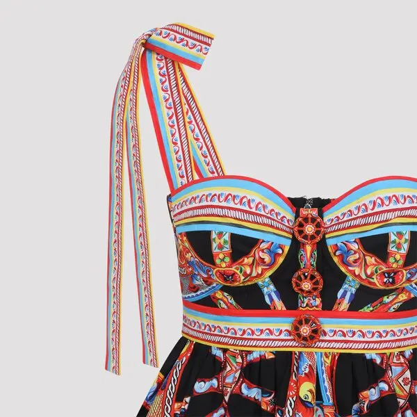 Dolce & Gabbana Carretto Print Poplin Mini Dress - Multicolor