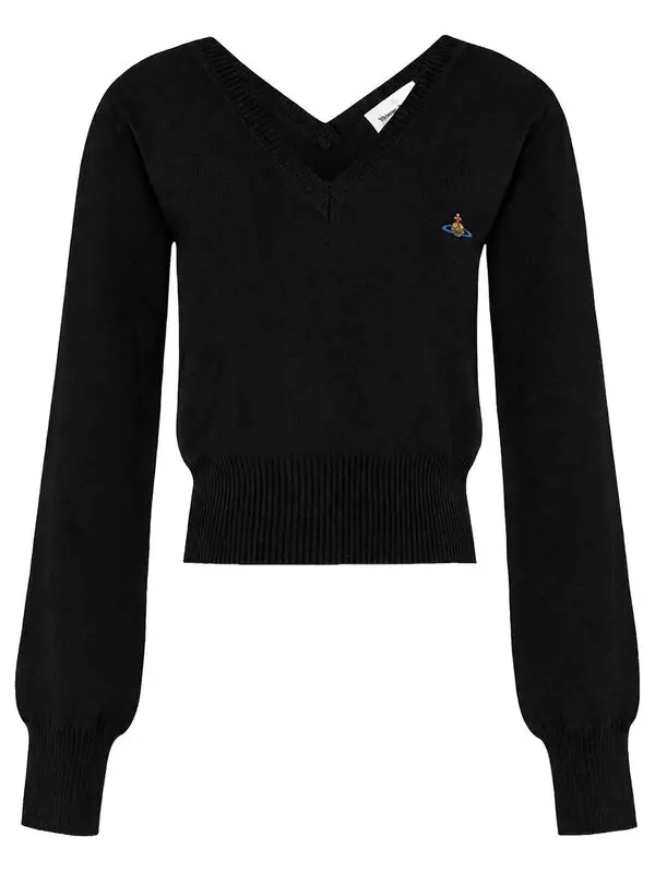 VIVIENNE WESTWOOD Bea V-neck Cashmere Blend Jumper - Black