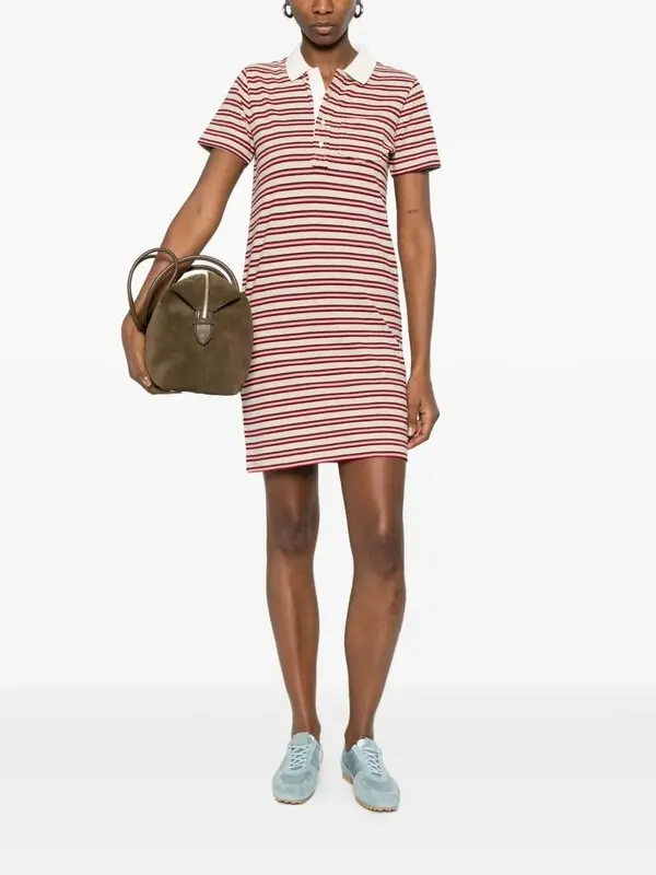 A.p.c. Raye Cotton Striped Polo Dress