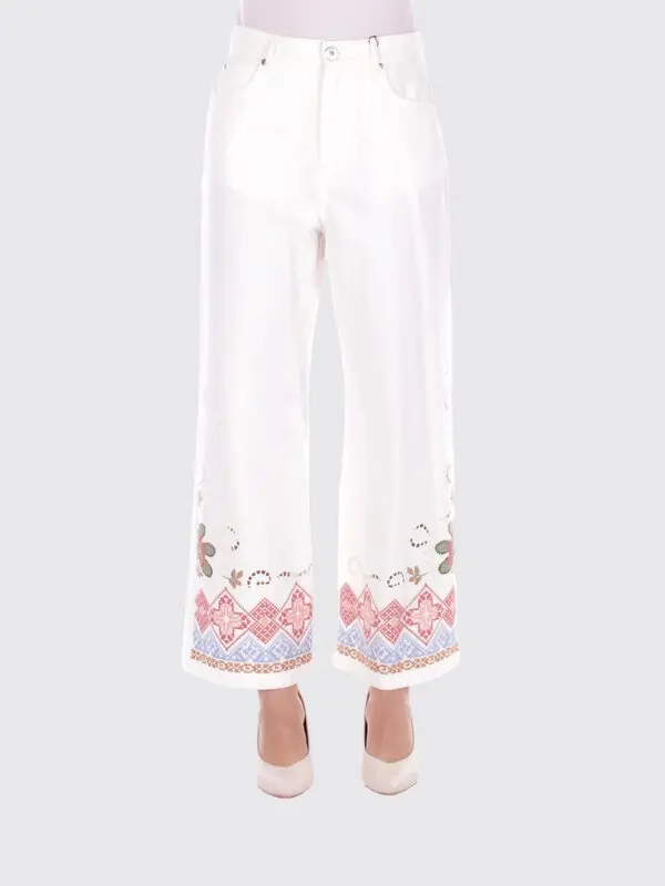 Max Mara Printed Trousers - White