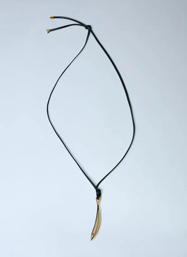 Bottega Veneta Sardine Leather Necklace - Black