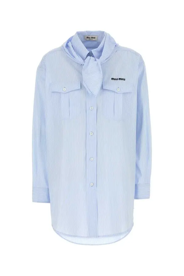 Miu Miu Embroidered Poplin Shirt