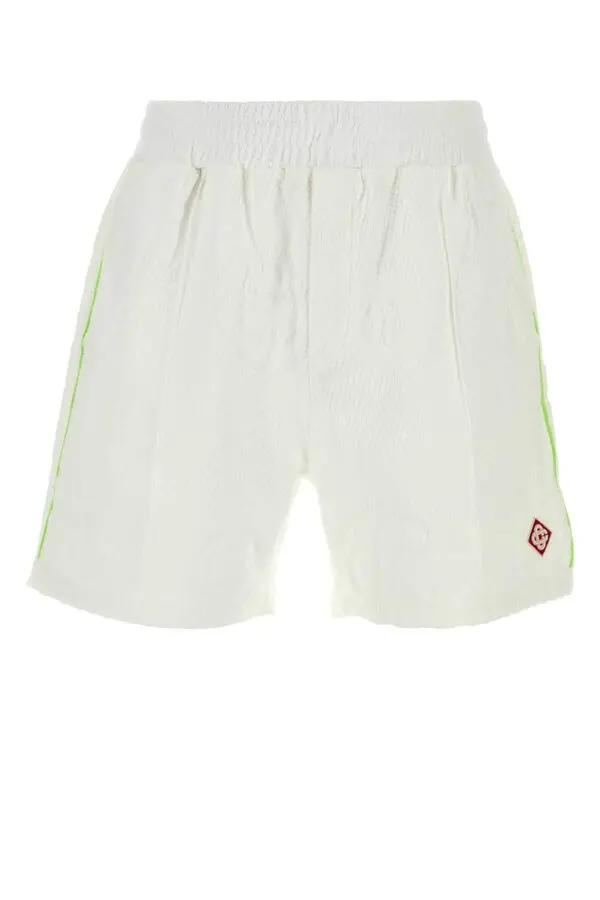 Casablanca Stretch Cotton Blend Bermuda Shorts - White