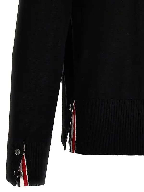 Thom Browne Merino Wool Cardigan - Black