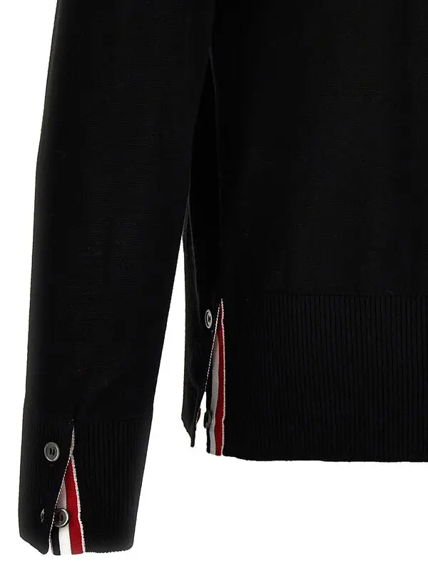 Thom Browne Merino Wool Cardigan - Black