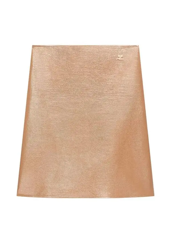 COURREGES Flared Vinyl Skirt - Brown