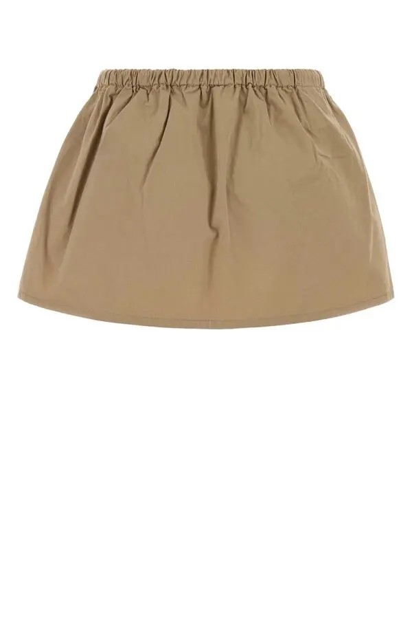 Miu Miu Beige Gabardine Mini Skirt