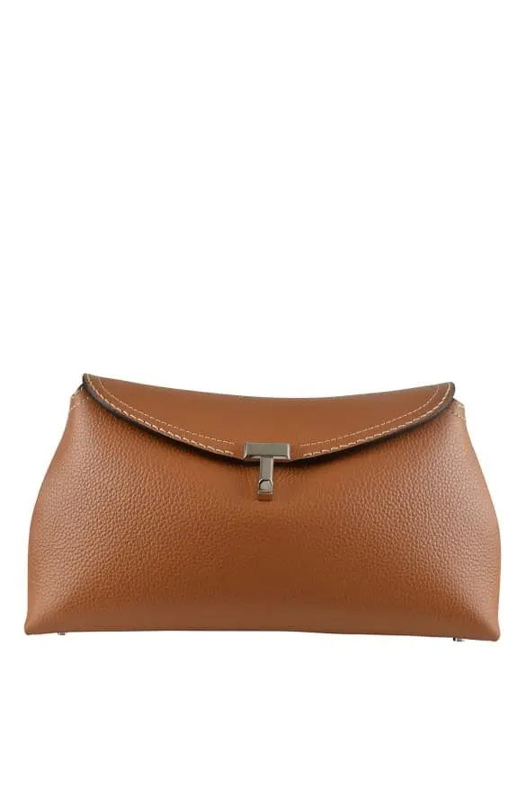 TOTEME T-lock Clutch - Brown
