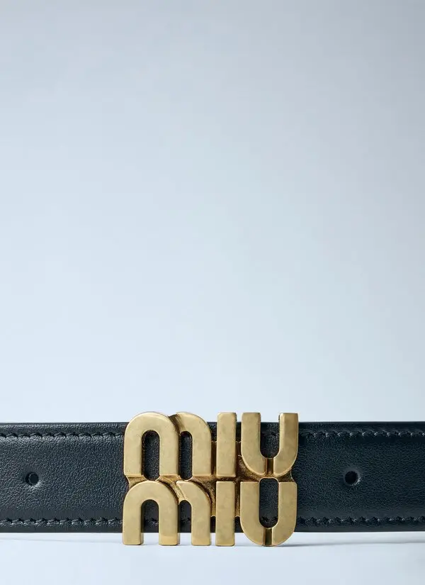 Miu Miu Logo Buckle Leather Belt