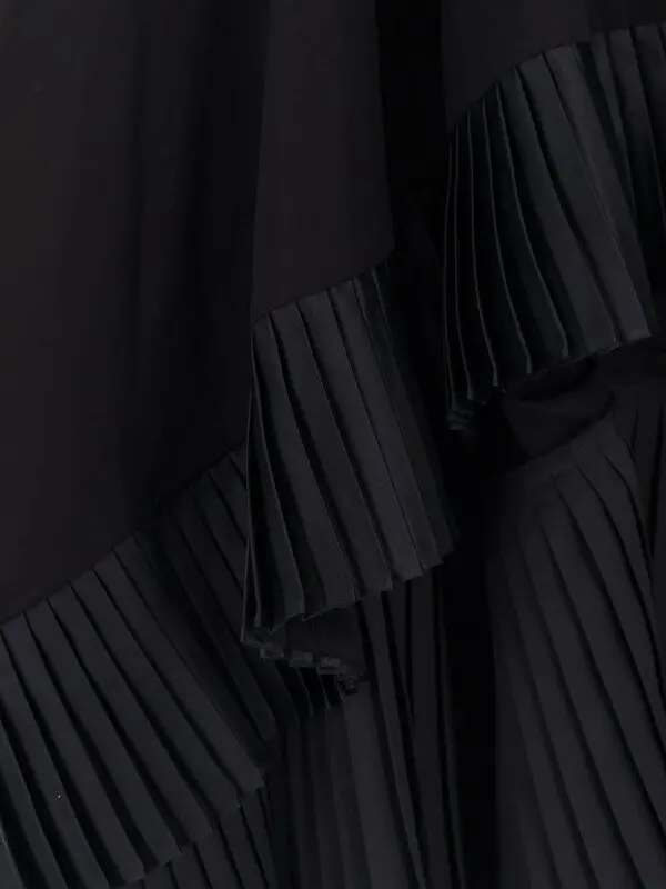 Sacai Cotton Dress With Pleated Details