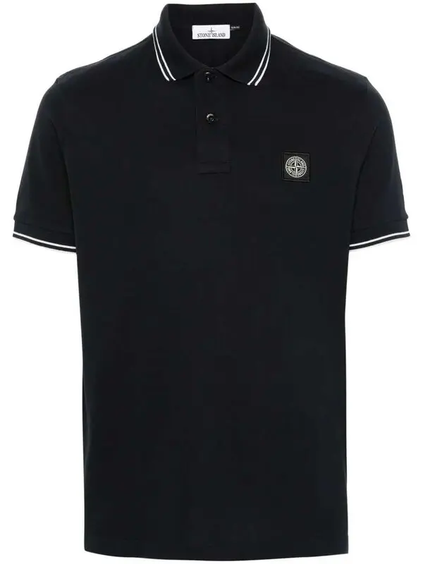 Stone Island Compass Patch Polo Shirt - Blue