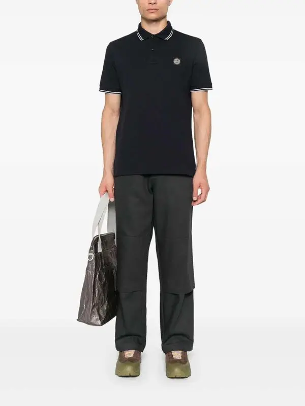 Stone Island Compass Patch Polo Shirt - Blue