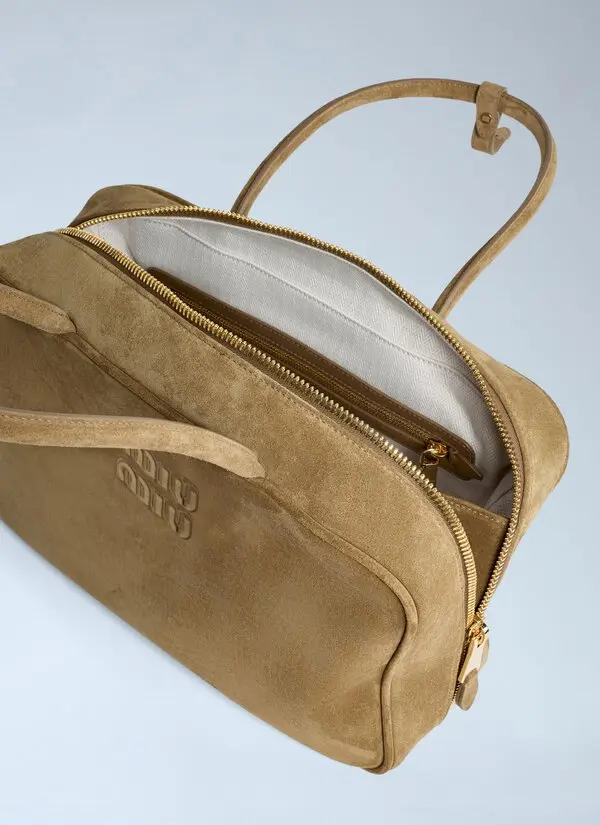 Miu Miu Suede Beau Handbag - Green