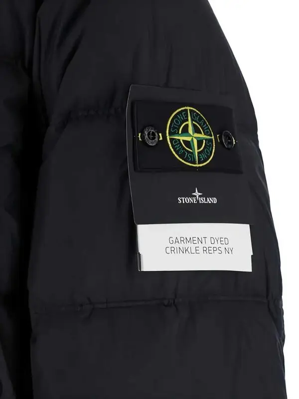 Stone Island Button-up Quilted Jacket - Black