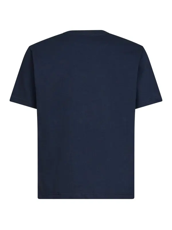 Etro Navy Blue Cotton Logo-embroidered T-shirt