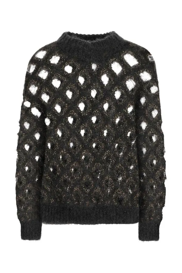 Brunello Cucinelli Dark Grey Mohair Blend Oversize Sweater