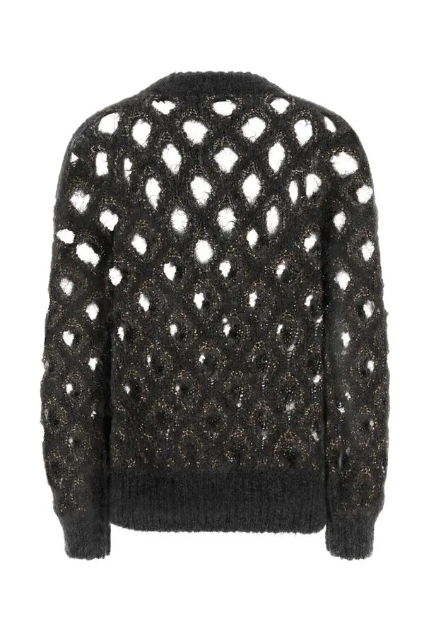 Brunello Cucinelli Dark Grey Mohair Blend Oversize Sweater