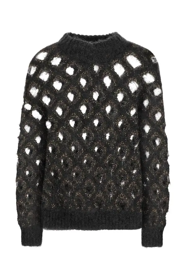 Brunello Cucinelli Dark Grey Mohair Blend Oversize Sweater - Gray