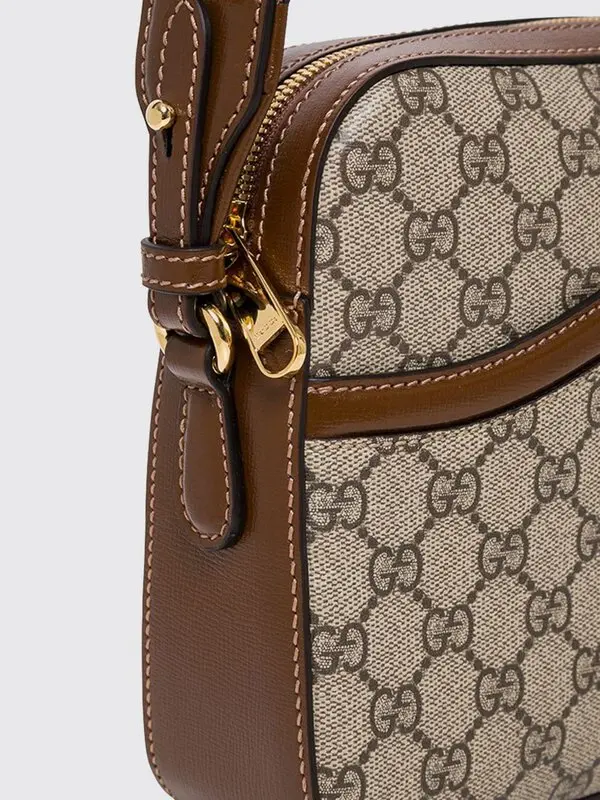 Gucci Interlocking G Crossbody Bag In Gg Supreme Fabric - Cream