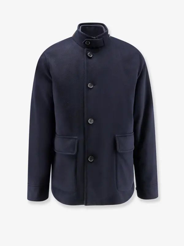 Loro Piana Elan Cashmere Coat With Internal Vest - Multicolor