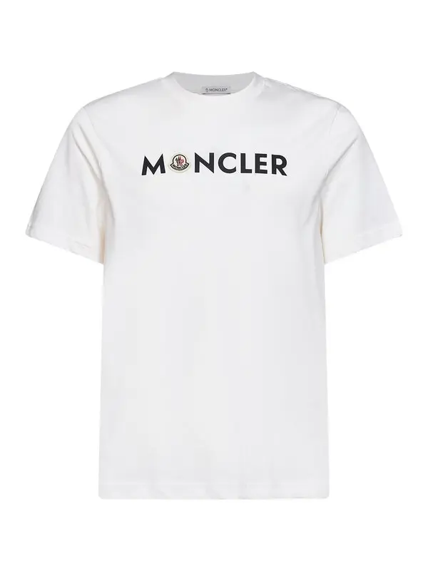 Moncler White Cotton Jersey Logoed T-shirt