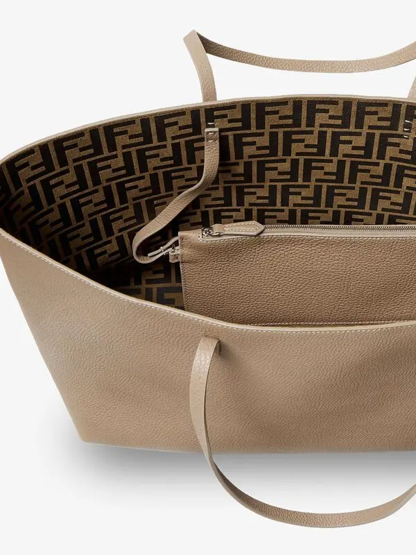 Fendi Roll Medium Leather Shopping Bag