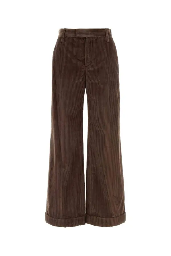 Brunello Cucinelli Corduroy Wide-leg Pant - Brown