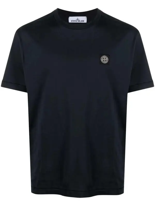 Stone Island T-shirt With Logo Appliqu - Blue