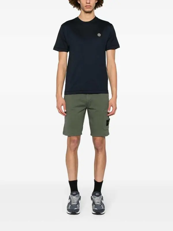 Stone Island T-shirt With Logo Appliqu - Blue