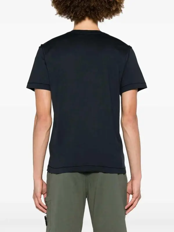 Stone Island T-shirt With Logo Appliqu - Blue