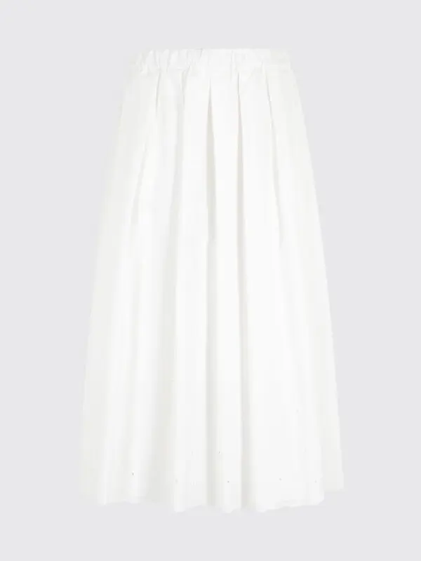 Max Mara Poplin Midi Skirt - White