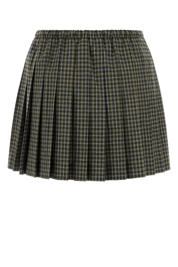 Miu Miu Embroidered Flannel Skirt