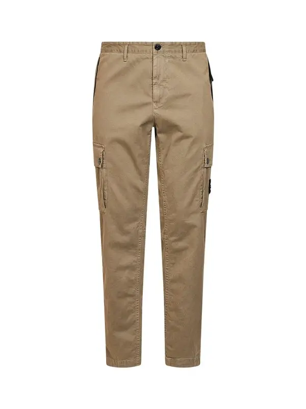 Stone Island Military Green Organic Stretch Broken Twill Cargo Trousers - Multicolor