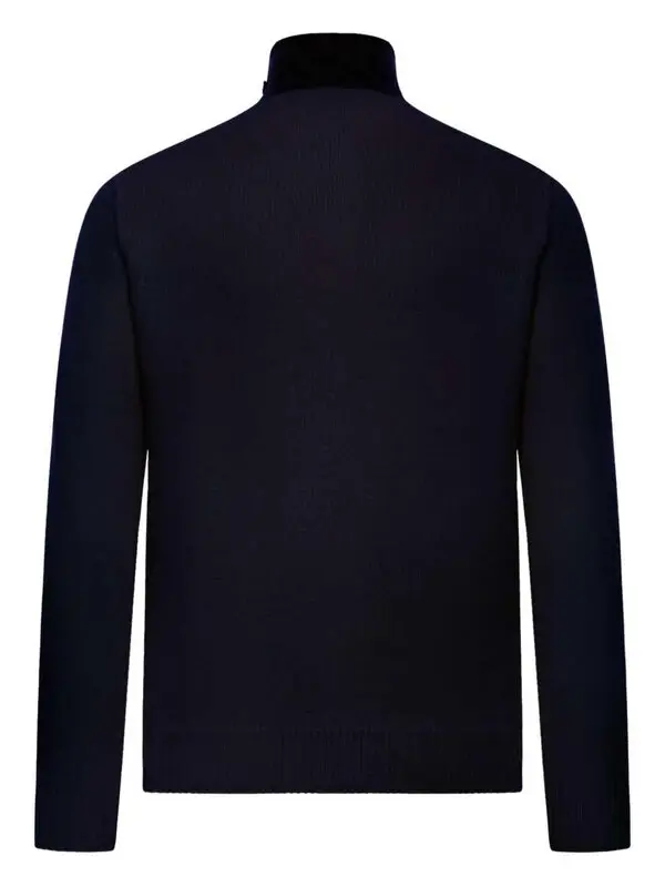 Stone Island High-neck Wool Cardigan - Blue